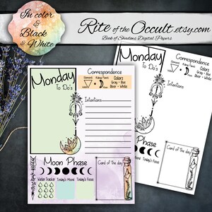 Witch Daily Planner Printable Pages, Rainbow Witch Planner Digital ...
