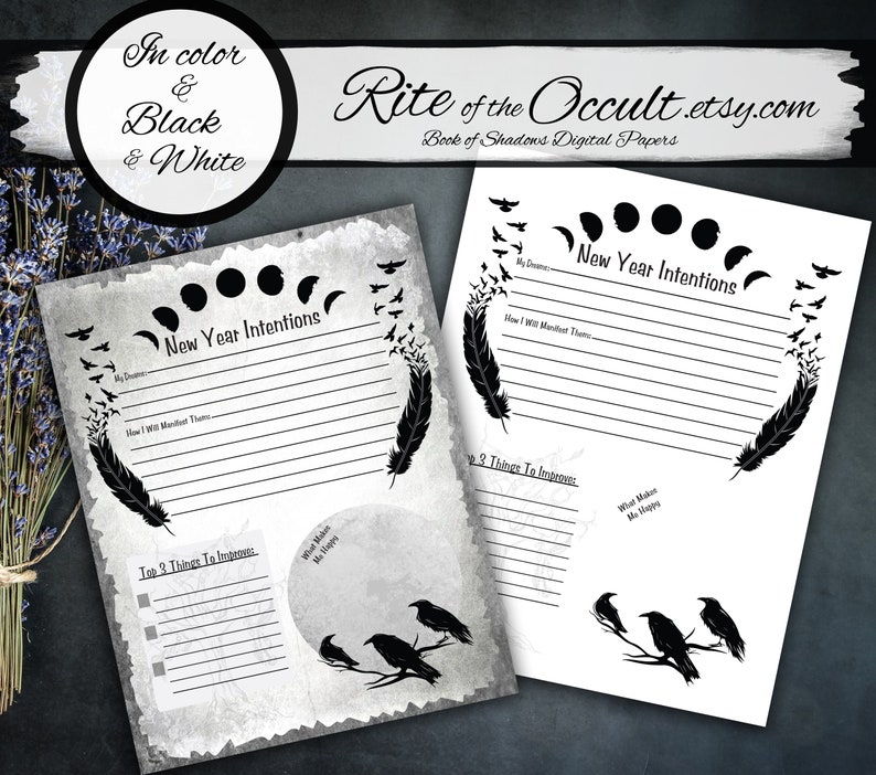 Raven Witch Monthly Planner Printable Pages, Witch Planner Digital ...