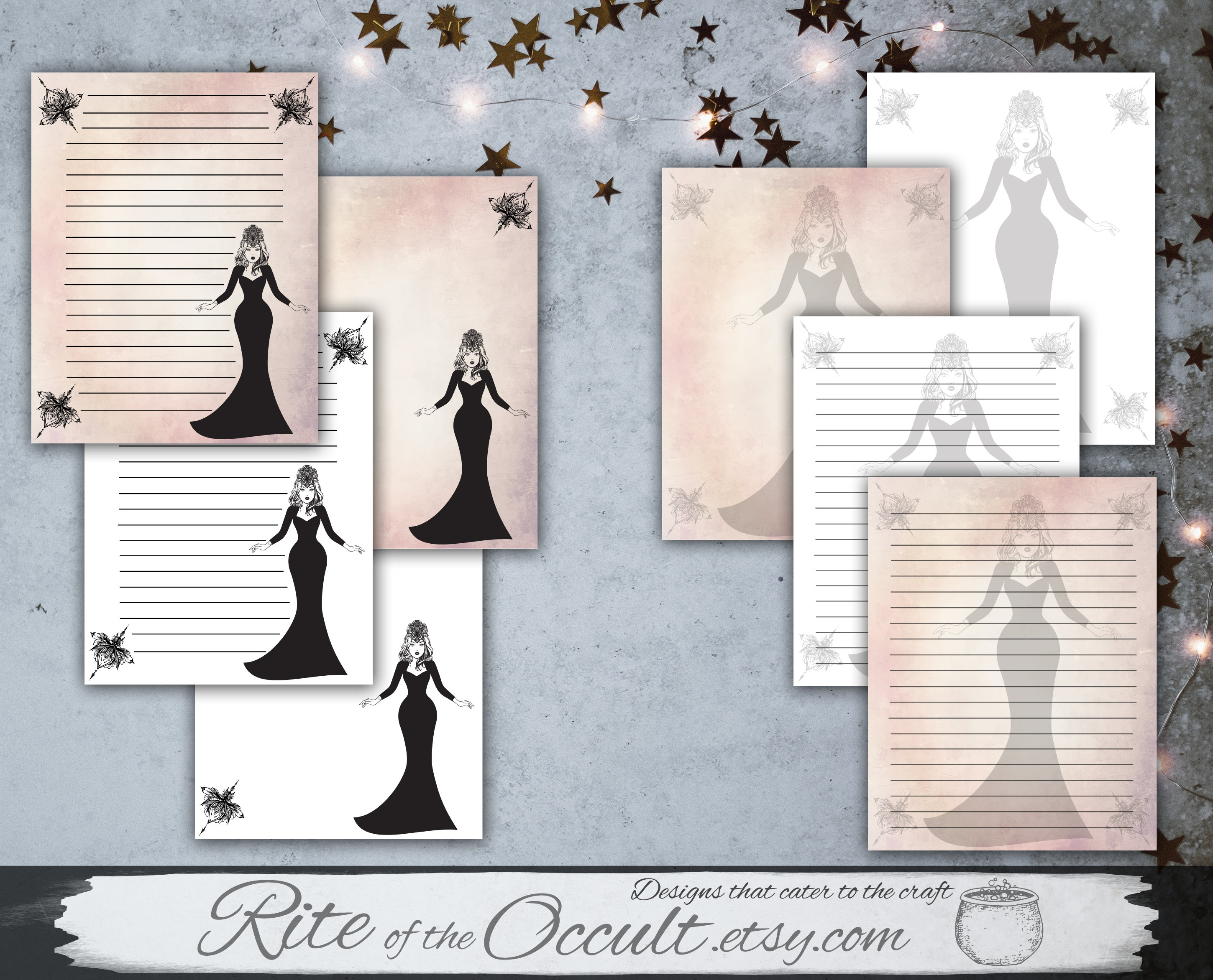 Floral Witch Grimoire Page, Book of Shadows Blank Page, Printable Spell ...