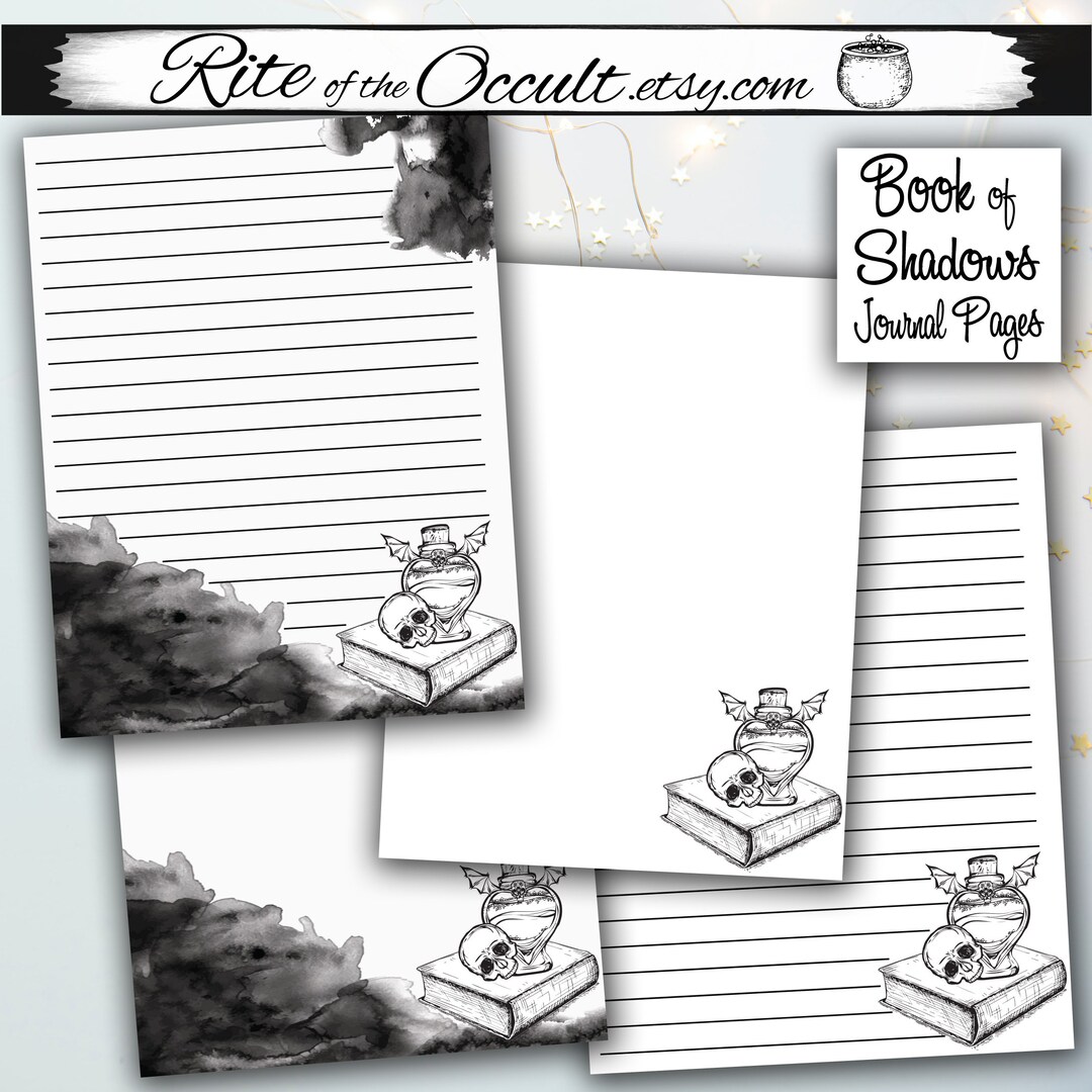 Skull Printable Stationary, Witches Potion Junk Journal Halloween ...