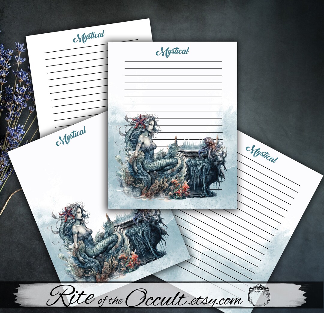 Mystical Mermaid Digital Download Journal Scrapbooking Paper, Book of ...