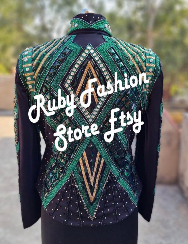 Black Base With Real Glasd Stone Show Jacket - Etsy