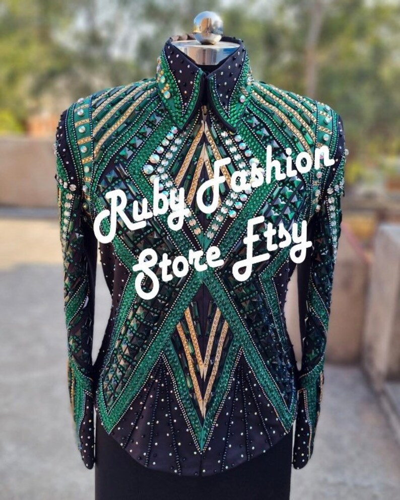 Black Base With Real Glasd Stone Show Jacket - Etsy