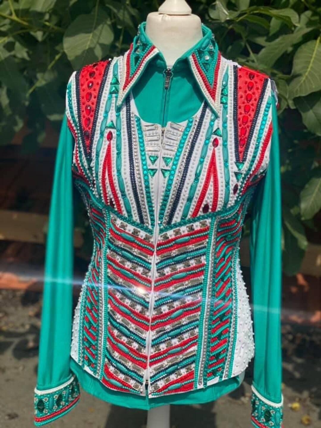 Black Base Show Vest With Black and Silver With Matching Shirt Along ...