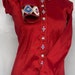 Retro Shirt With Show Red Base ,black Silver & AB Embellishments - Etsy