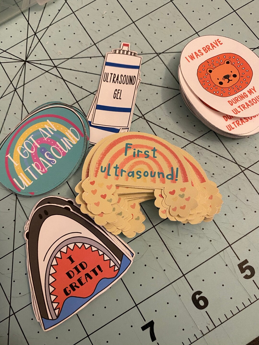 12 Pack of Ultrasound Stickers/sonographer Stickers/ultrasound Gel ...