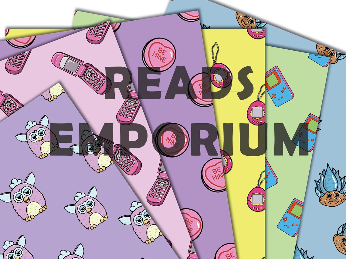 Y2K Digital Paper Pack, CUTE Y2K RETRO 6 Seamless Repeat Pattern Pages ...