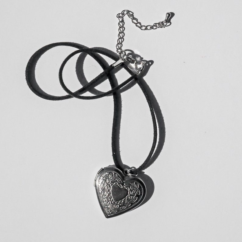 Silver harley Heart Locket Necklace - Etsy