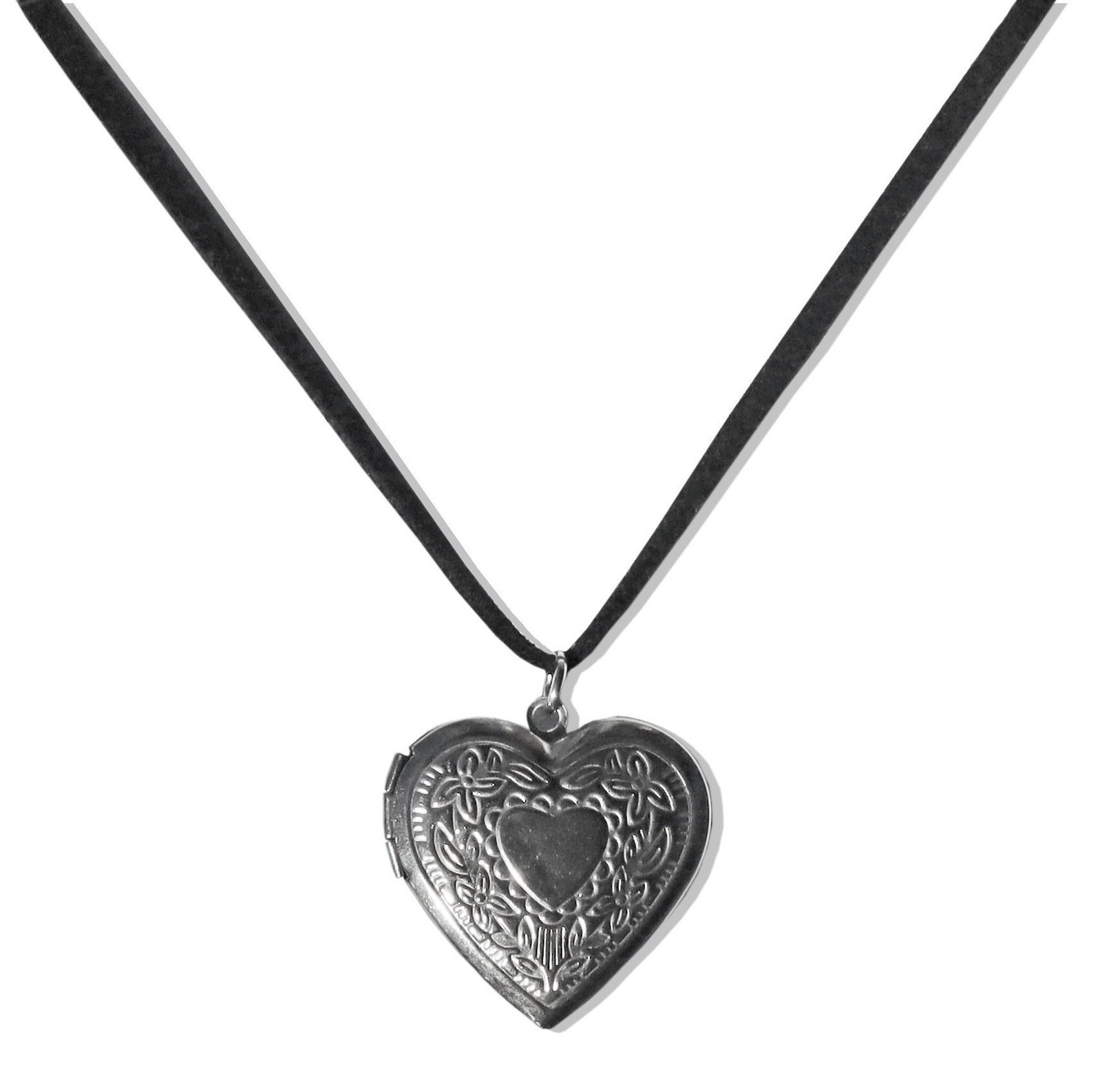 Silver harley Heart Locket Necklace - Etsy