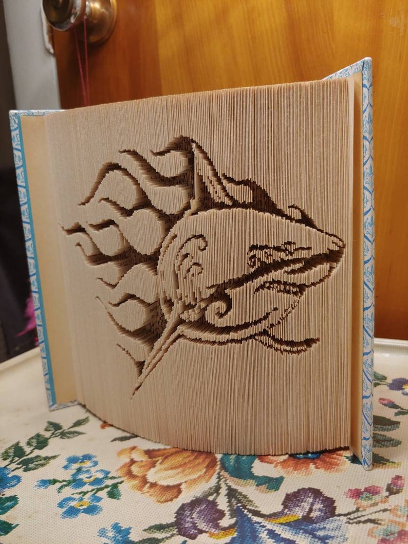 Shark, Ocean, Sea Life, Boy, Folded Book Art, Nautical, Tribal, Nature ...