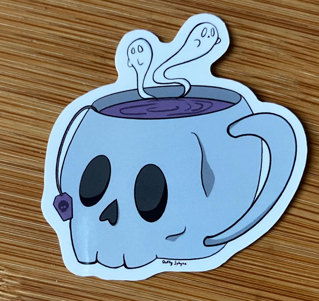 Haunted Cafe Spook-tea Vinyl Sticker, Halloween, Boba Cafe. - Etsy