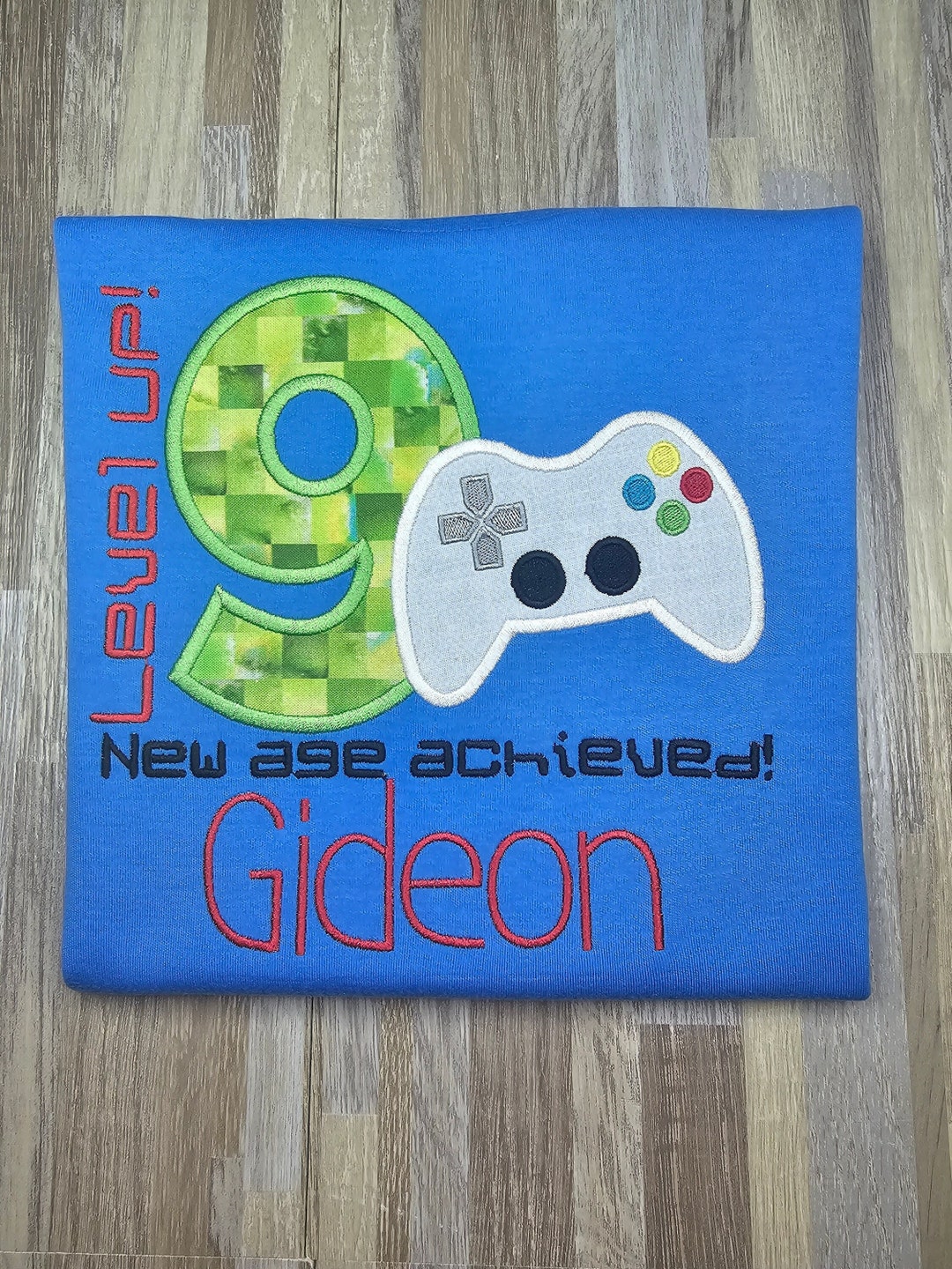 ANY AGE!! Boys Embroidered Video Game Theme Birthday Shirt, Level up ...