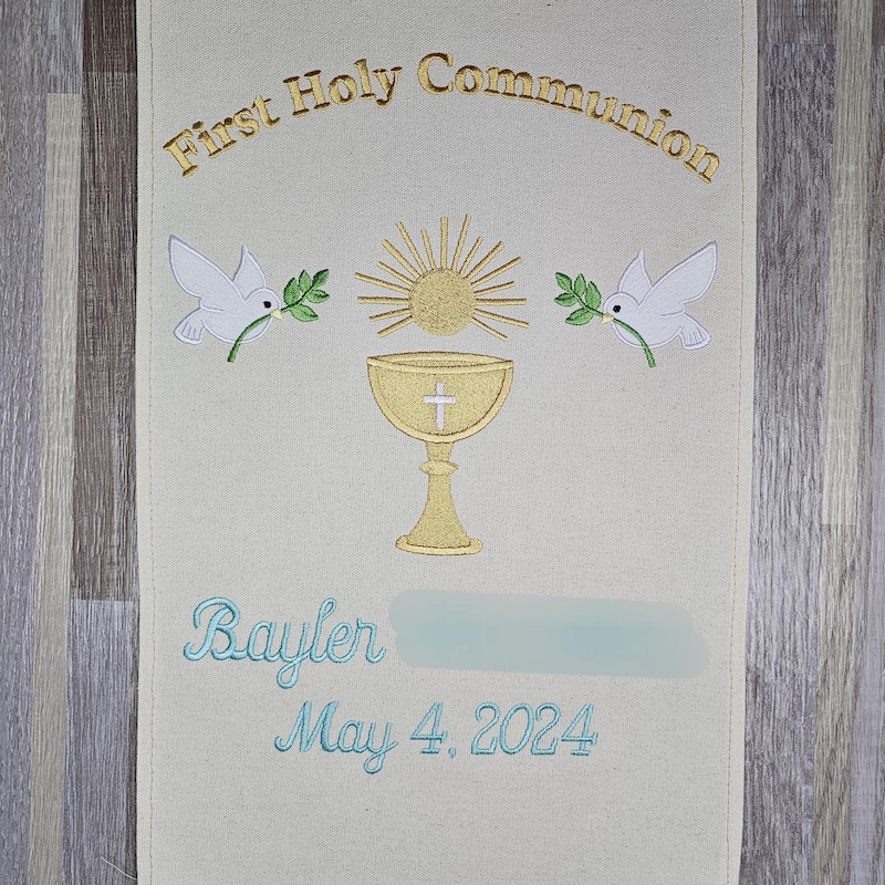 First Communion Embroidery - Etsy