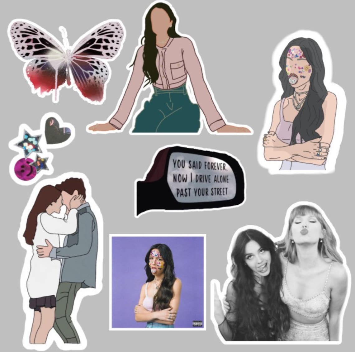 Olivia Rodrigo Sticker Pack: 8 Pcs - Etsy
