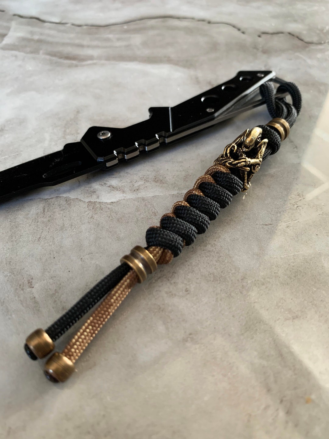 Custom Lanyard Keychain"alien",550 Paracord Keychain With Beads ...