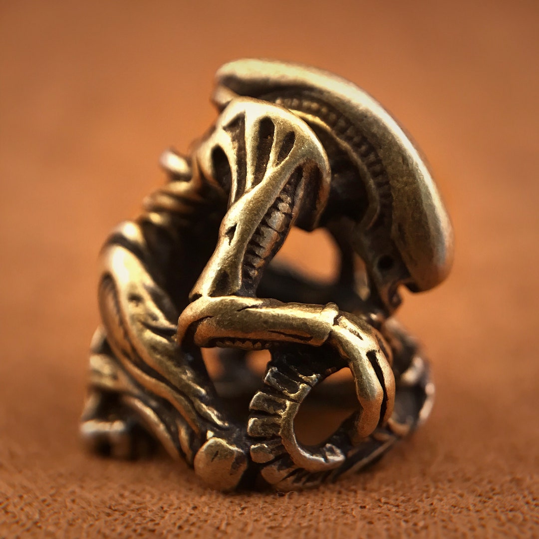 EDC Knife Bead Alien,knife Lanyard Bead,exquisite and Amazing Copper ...