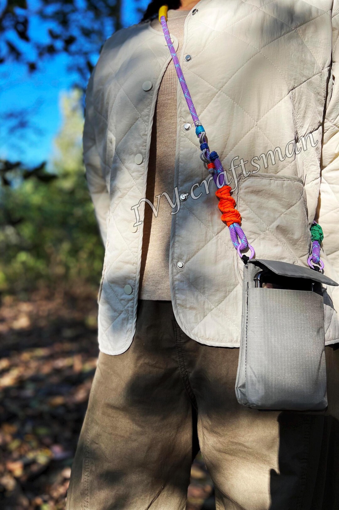 Handmade Phone Bag | Paracord Strap Crossbody Bag - Etsy