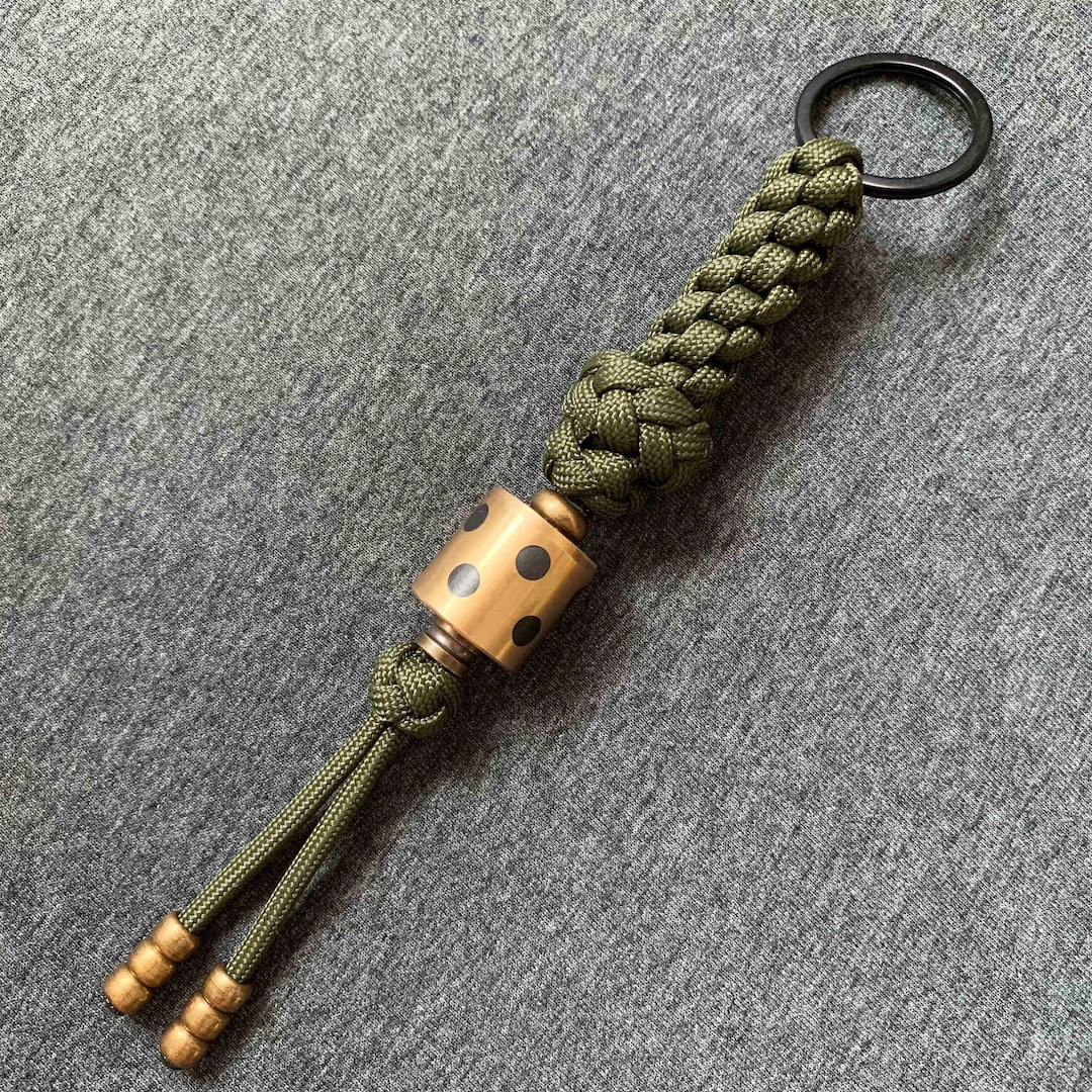 Custom Paracord Keychain With Brass Dice Bead - Etsy