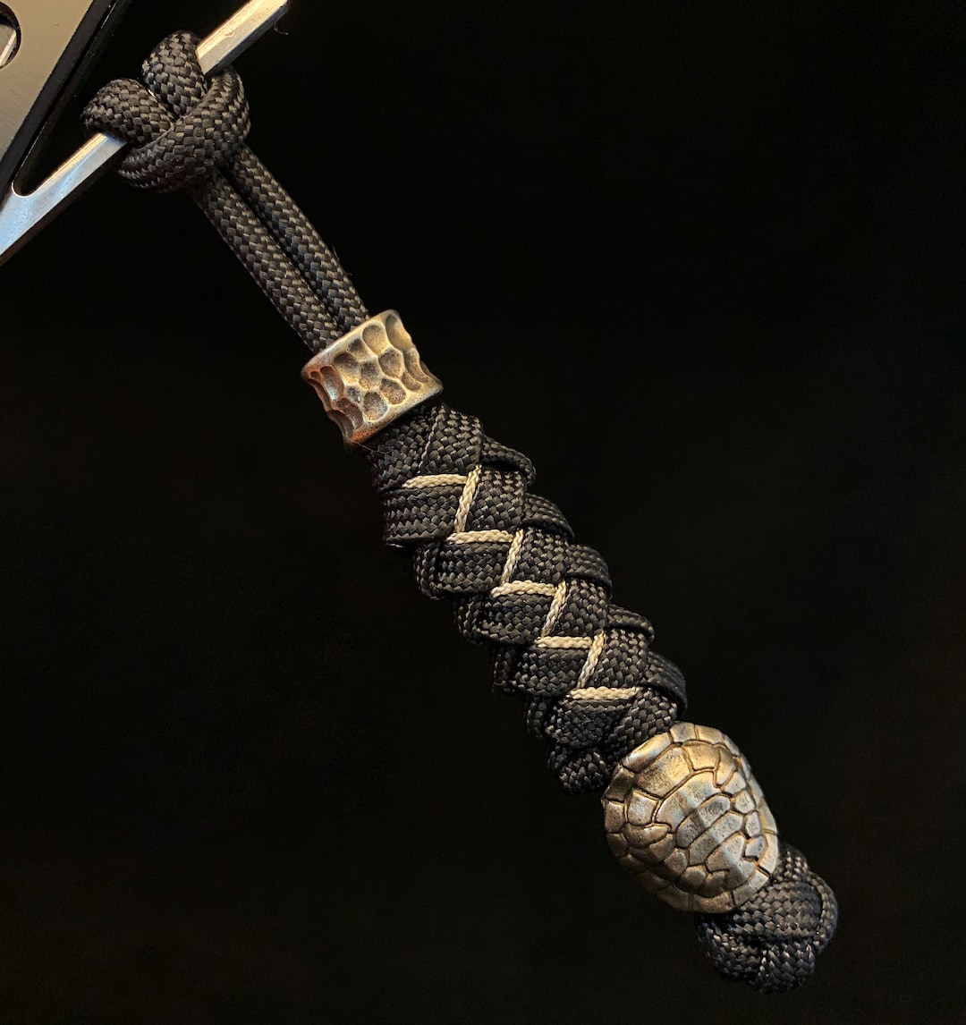 Custom Paracord Keychain Lanyard With Brass Turtle Shell Bead - Etsy