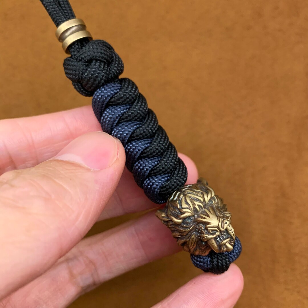 Custom Lanyard "fangs Tiger",550 Paracord Keychain With Beads,exquisite ...