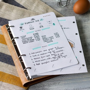 Blank Recipe Book With Refillable Pages / Family Recipe Book Binder ...
