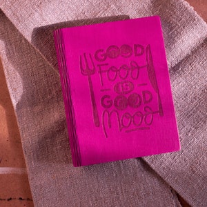 Pink Blank Recipe Book A5 / Colorful Wooden Cookbook for | Etsy