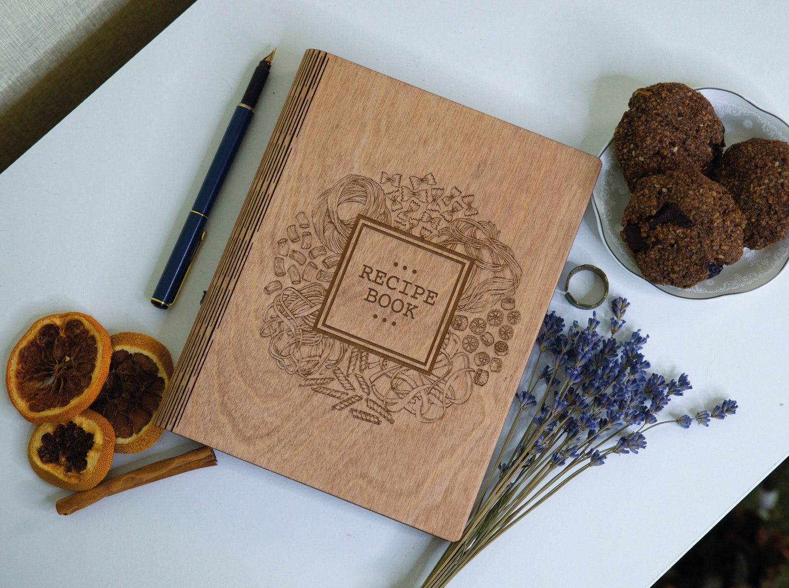 Brown Eco Recipe Binder Made of Wood / A5 Natural Cookbook | Etsy