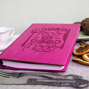 Pink Blank Recipe Book A5 / Colorful Wooden Cookbook for | Etsy