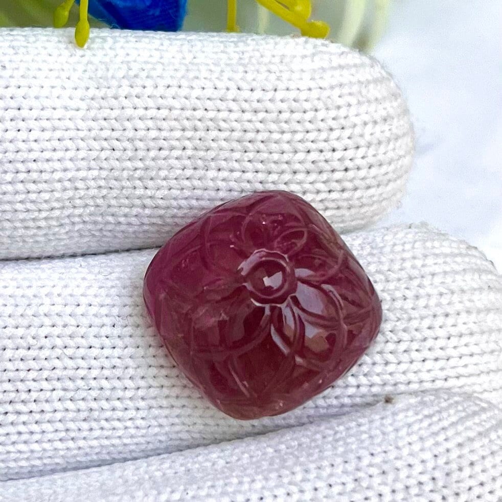 22ct,natural Tourmaline Flower Pink Carved,pink Multi Cooler Tourmaline ...