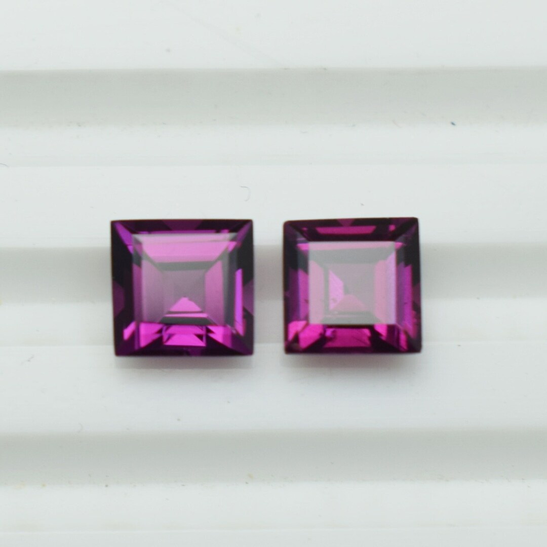 2 pièces, qualité supérieure, rhodolite NETURAL, grenat à facettes, 5 ...