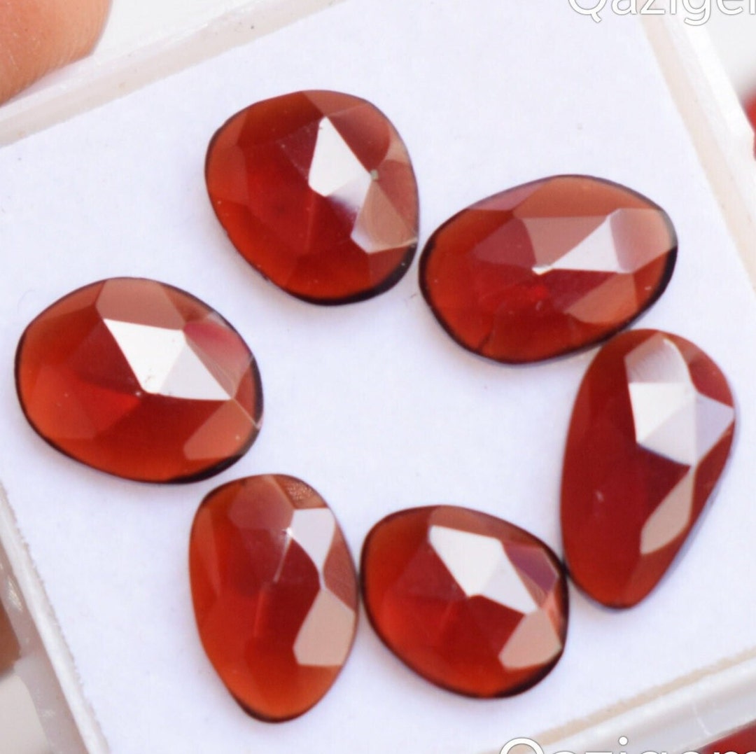 Granate natural Rosecut cabujón facetado con parte posterior plana ...