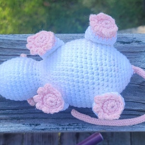 Fat Rat, Rat Plush, White Rat, Crochet Stuffed Amigurumi Plush - Etsy