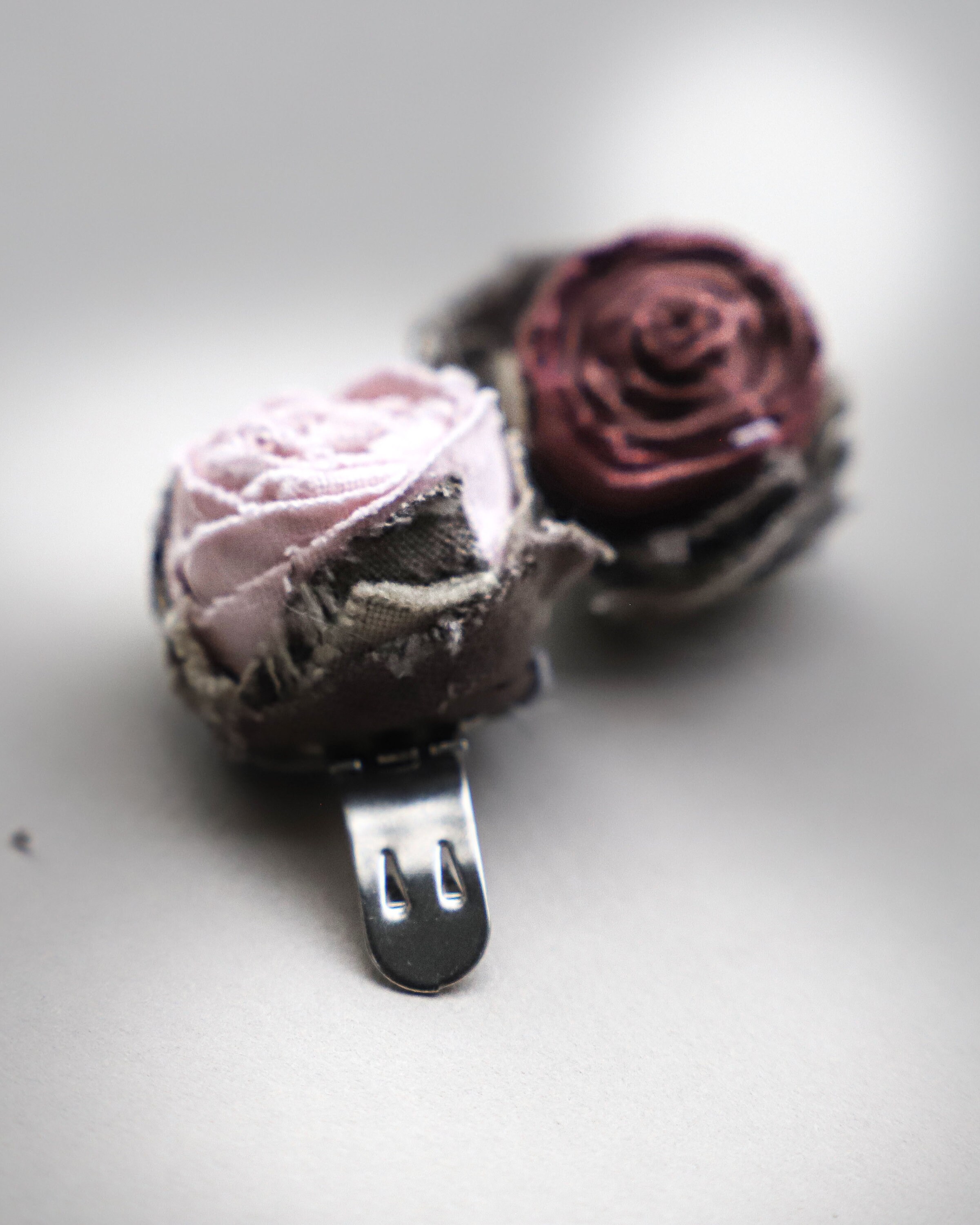 TWO Magic Roses With Frayed Leaves, Hand-dyed Antique Linen, 1 Rose ...