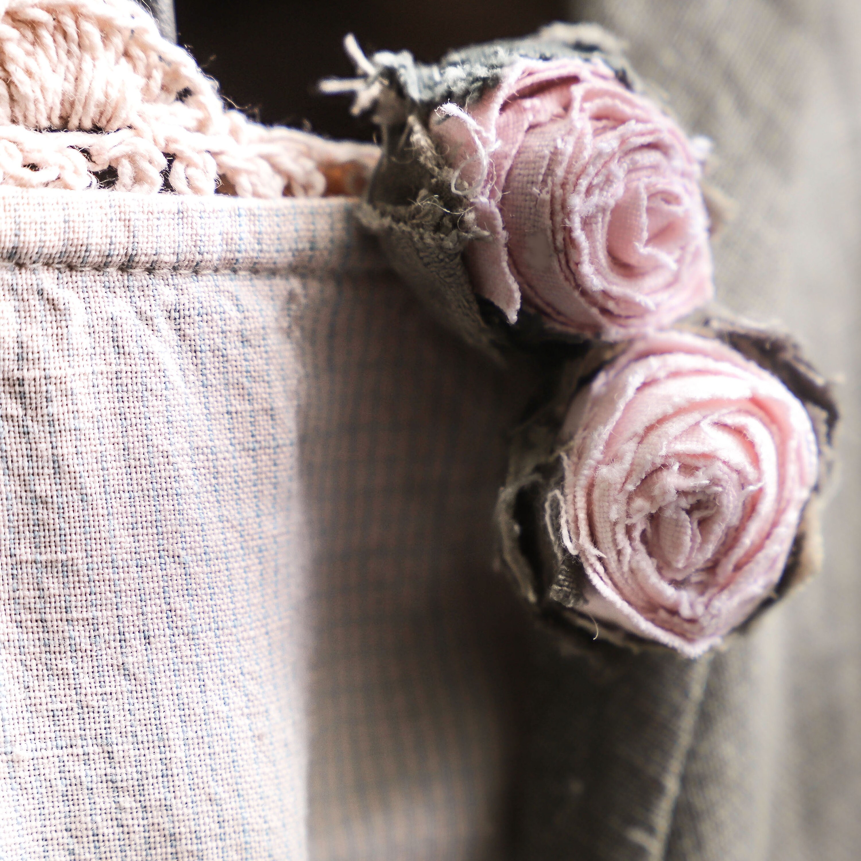 TWO Magic Roses With Frayed Leaves Hand-dyed Antique Linen - Etsy
