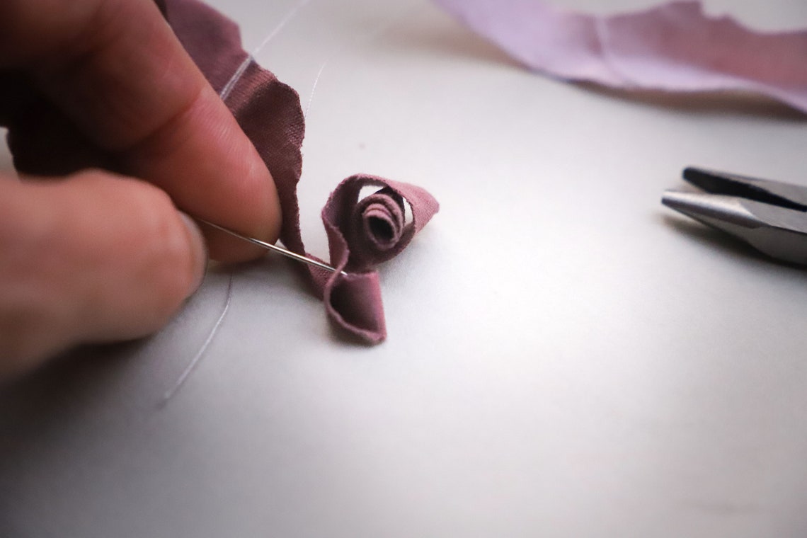 TWO Magic Roses With Frayed Leaves, Hand-dyed Antique Linen, 1 Rose ...
