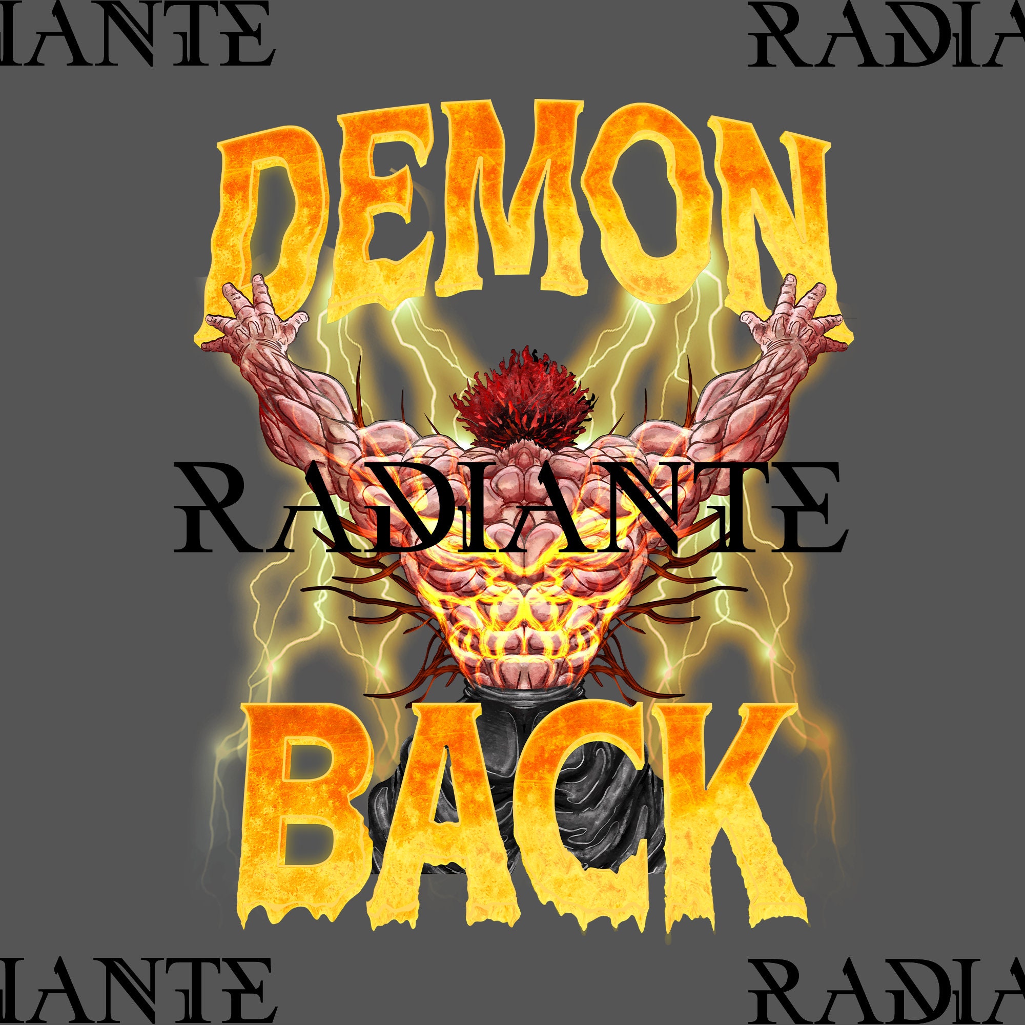 Baki DEMON BACK ART Png,pdf,svg Instant Downloads Baki Digital Svg ...