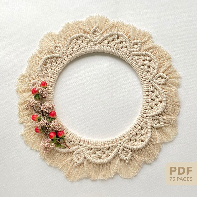 Macrame Front Door Wreath Pattern PDF, Macrame DIY Craft, Macrame ...