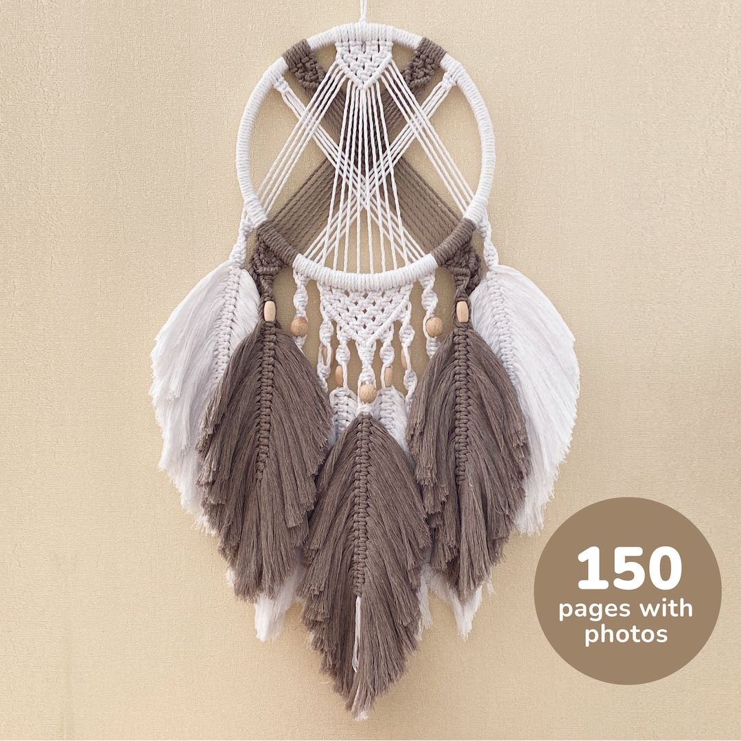 Dream Catcher Macrame Pattern PDF With Photos, DIY Macrame Dreamcatcher, DIY Macrame Beginner ...