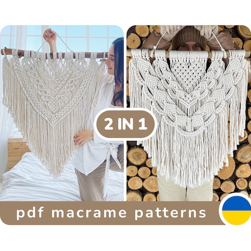 Macrame Wall Hanging Pattern DIY Macrame Tutorial With Photos | Etsy
