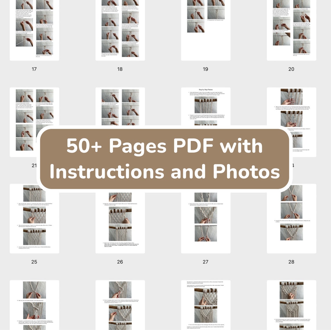 Large Macrame Pattern PDF With Photos Beginner Macrame Wall - Etsy