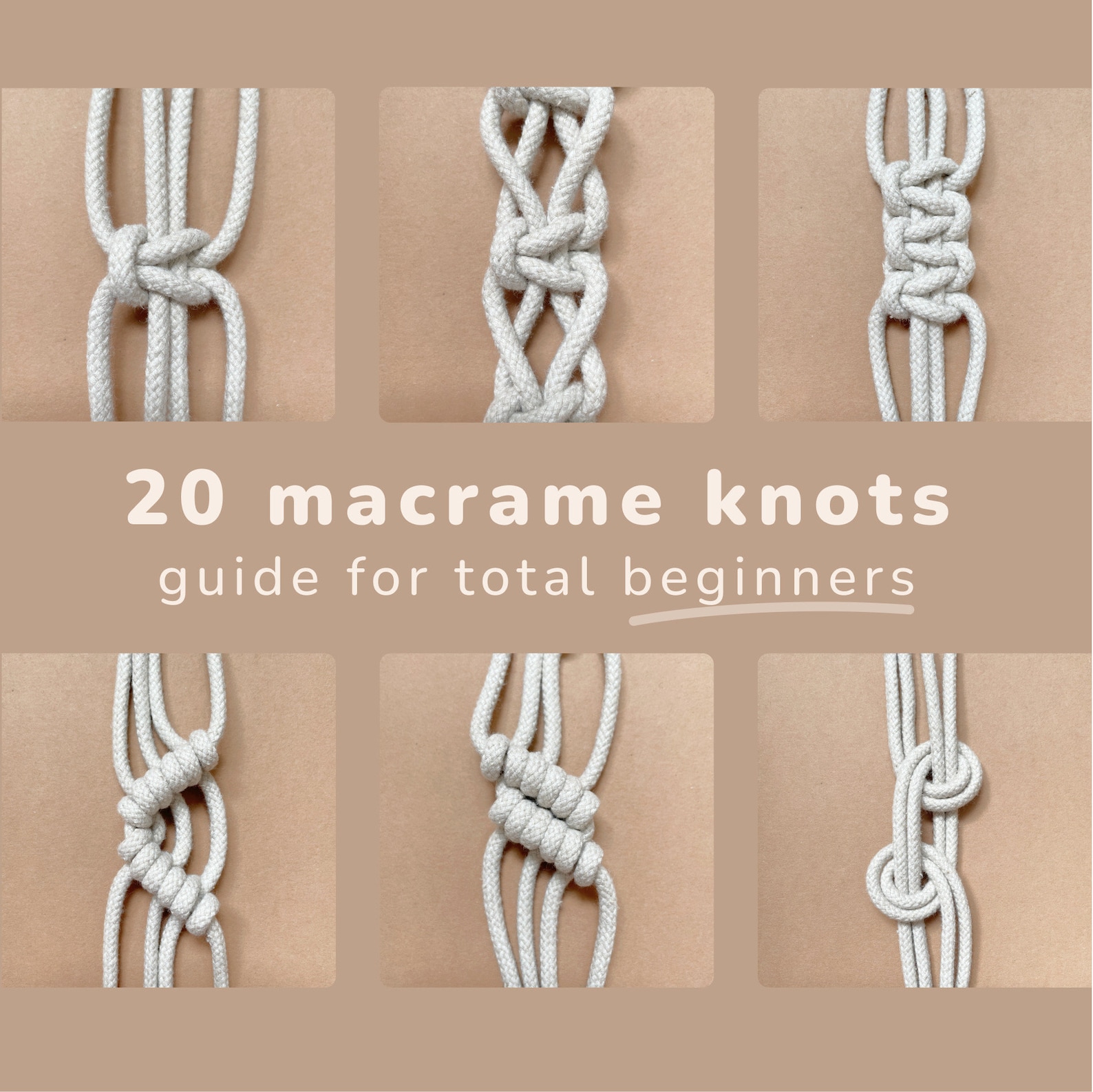 Macrame Knot Guide PDF With 20 Macrame Knots Explained, Knot Tutorial for Beginners and Advanced ...