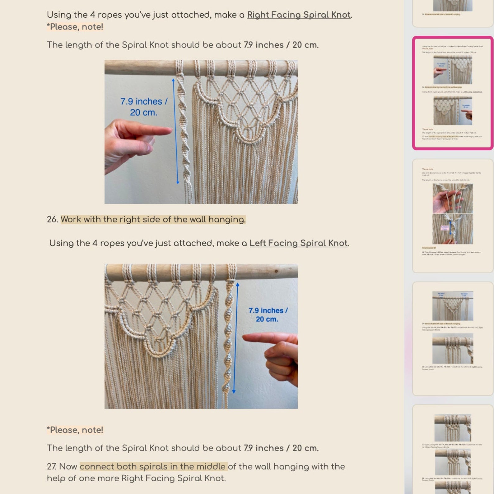 Large Macrame Wall Hanging Pattern PDF Detailed Step by Step - Etsy
