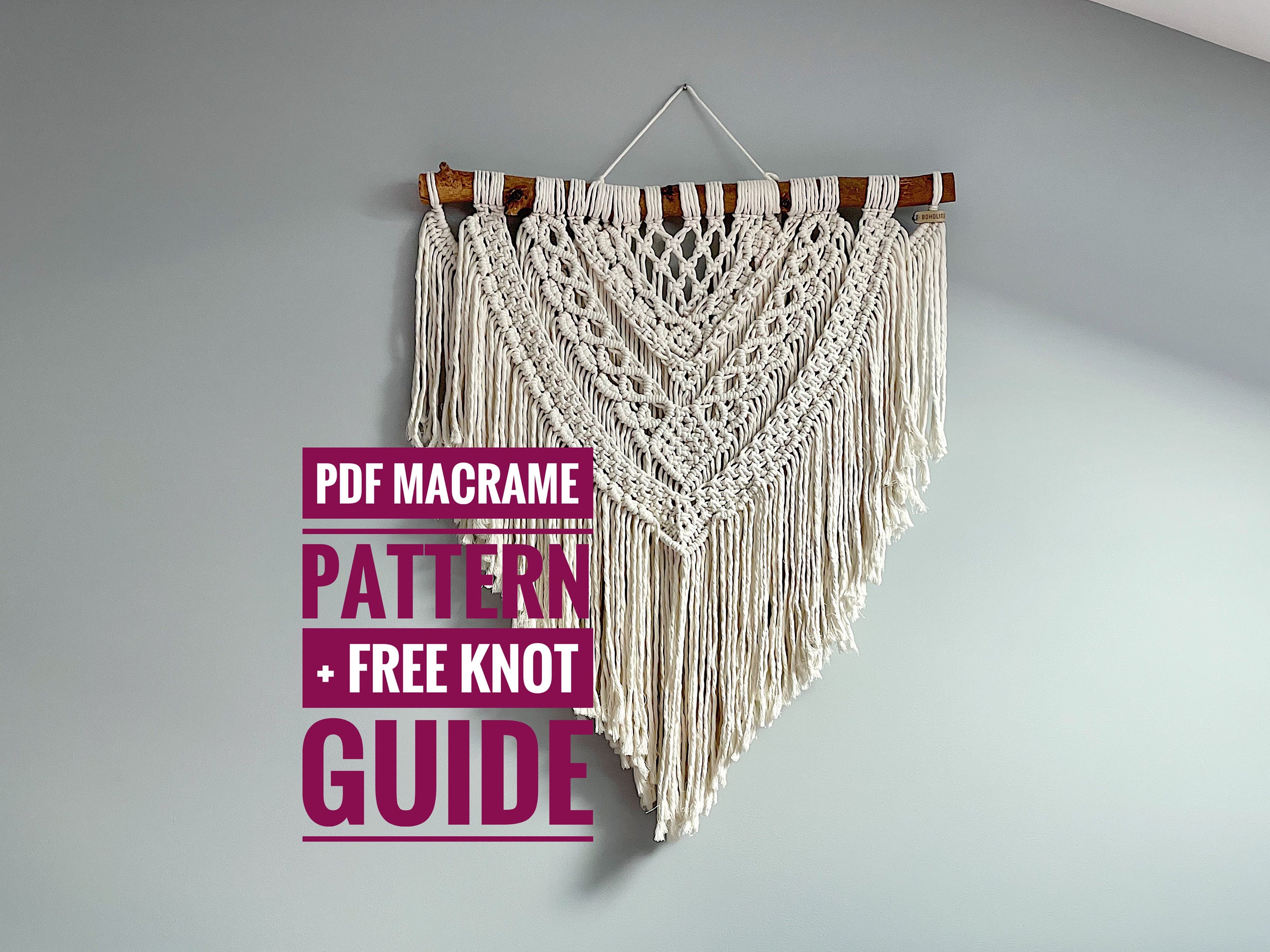 Large Macrame Pattern PDF With Photos Beginner Macrame Wall | Etsy Canada