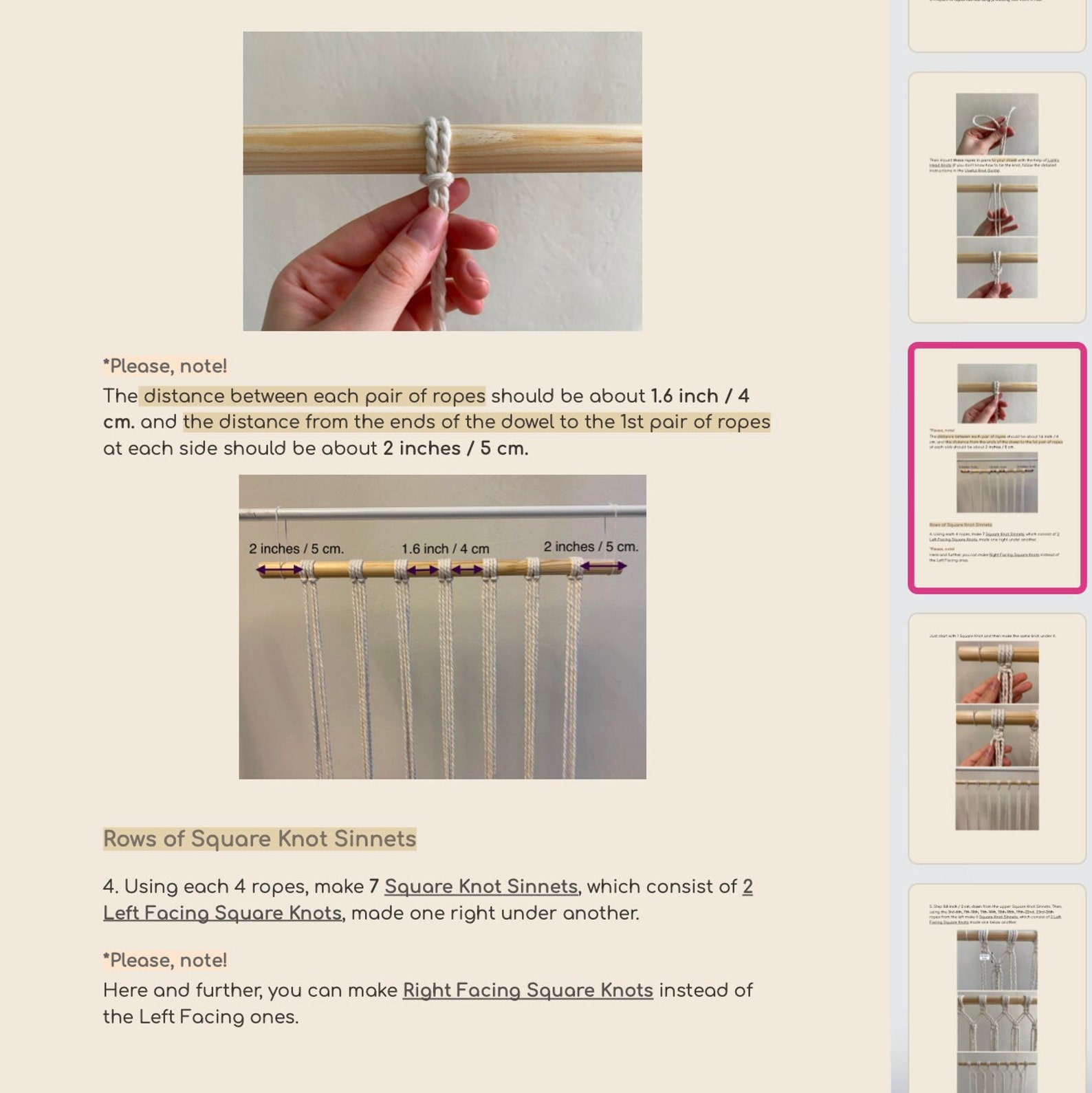 Easy Macrame Pattern PDF With Tassels, Small Wall Hanging With Tassels ...