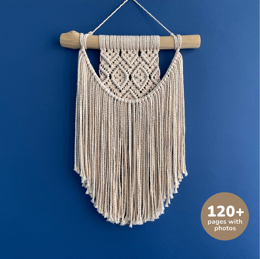 Beginner Macrame Pattern, Small Wall Hanging Macrame Pattern With Step ...