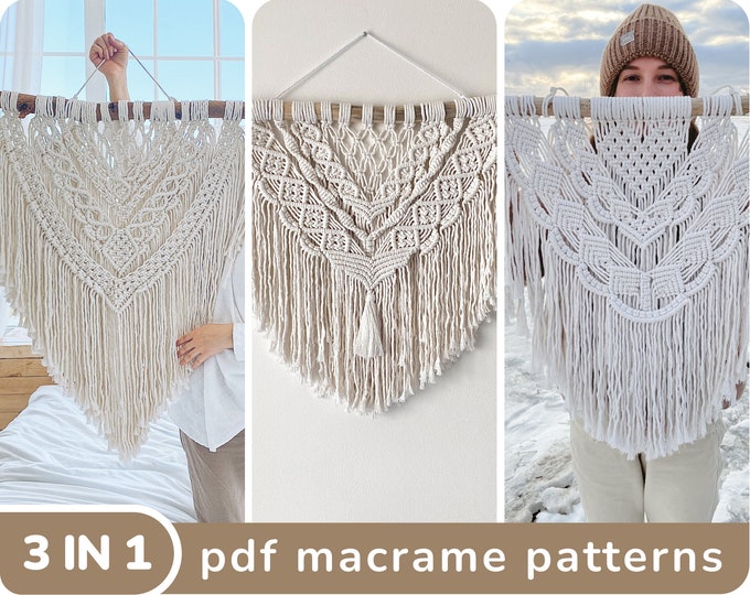 Macrame Wall Hanging PDF Pattern Book. Digital Download. - Etsy Israel