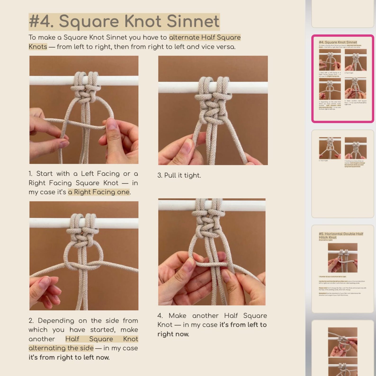 Easy Macrame Pattern PDF With Tassels, Small Wall Hanging With Tassels ...