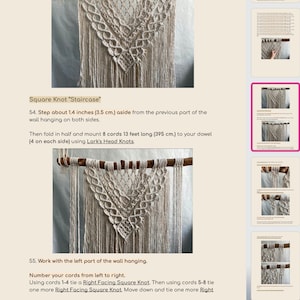 Large Macrame Pattern PDF With Photos, Beginner Macrame Wall Hanging ...
