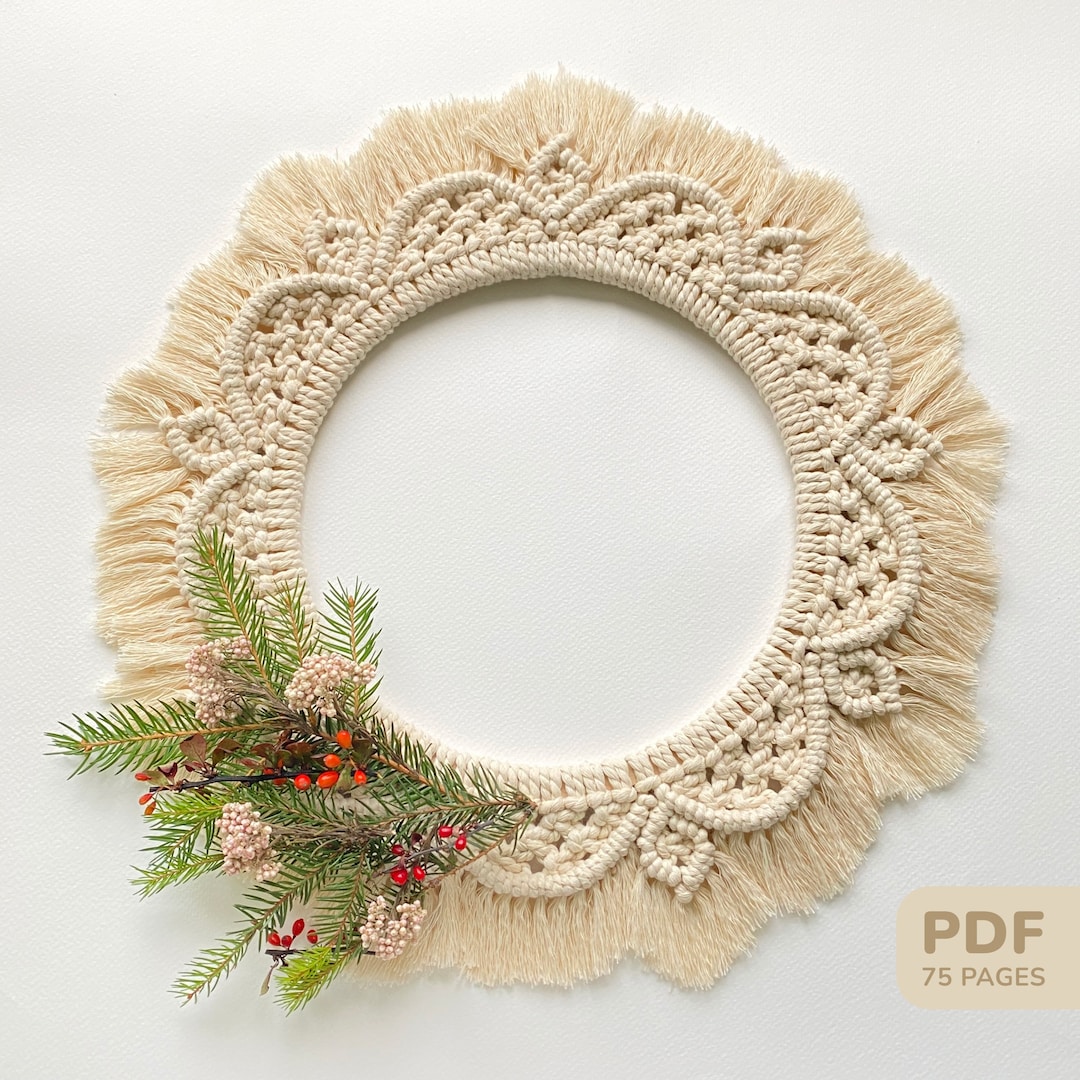 Macrame Christmas Wreath Pattern PDF, Macrame Christmas Ornament, Xmas ...