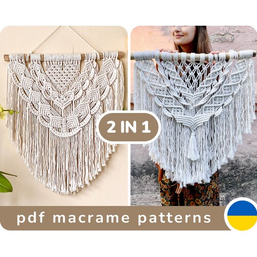 3-in-1 Macrame Pattern PDF With Photos Beginner Macrame Wall - Etsy